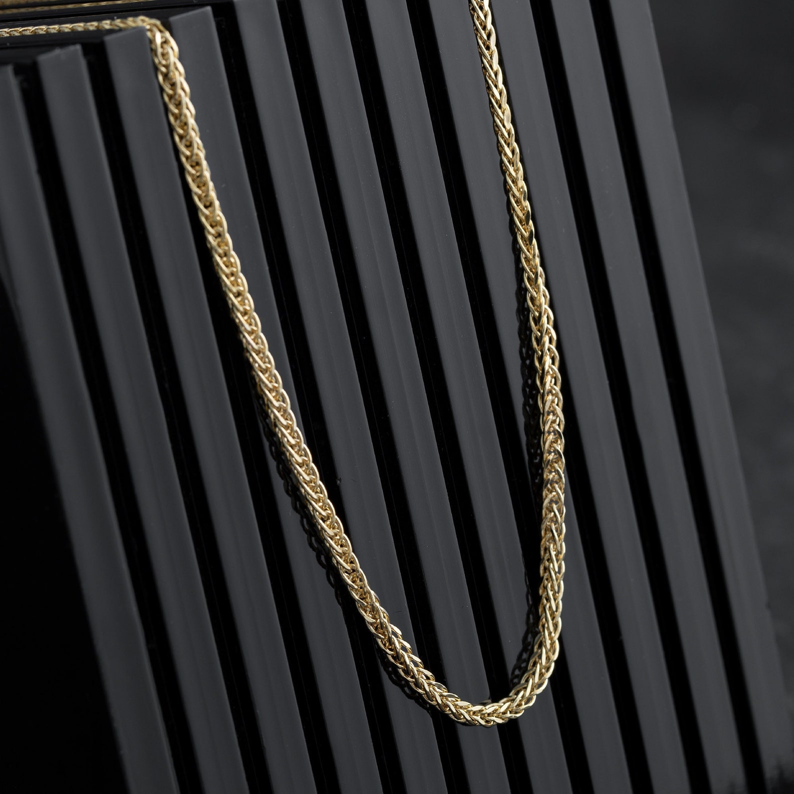 Men's Gold Fox Tail Chain Necklace, 14K Gold Chain for Men, 1.5-2.0-2 ...
