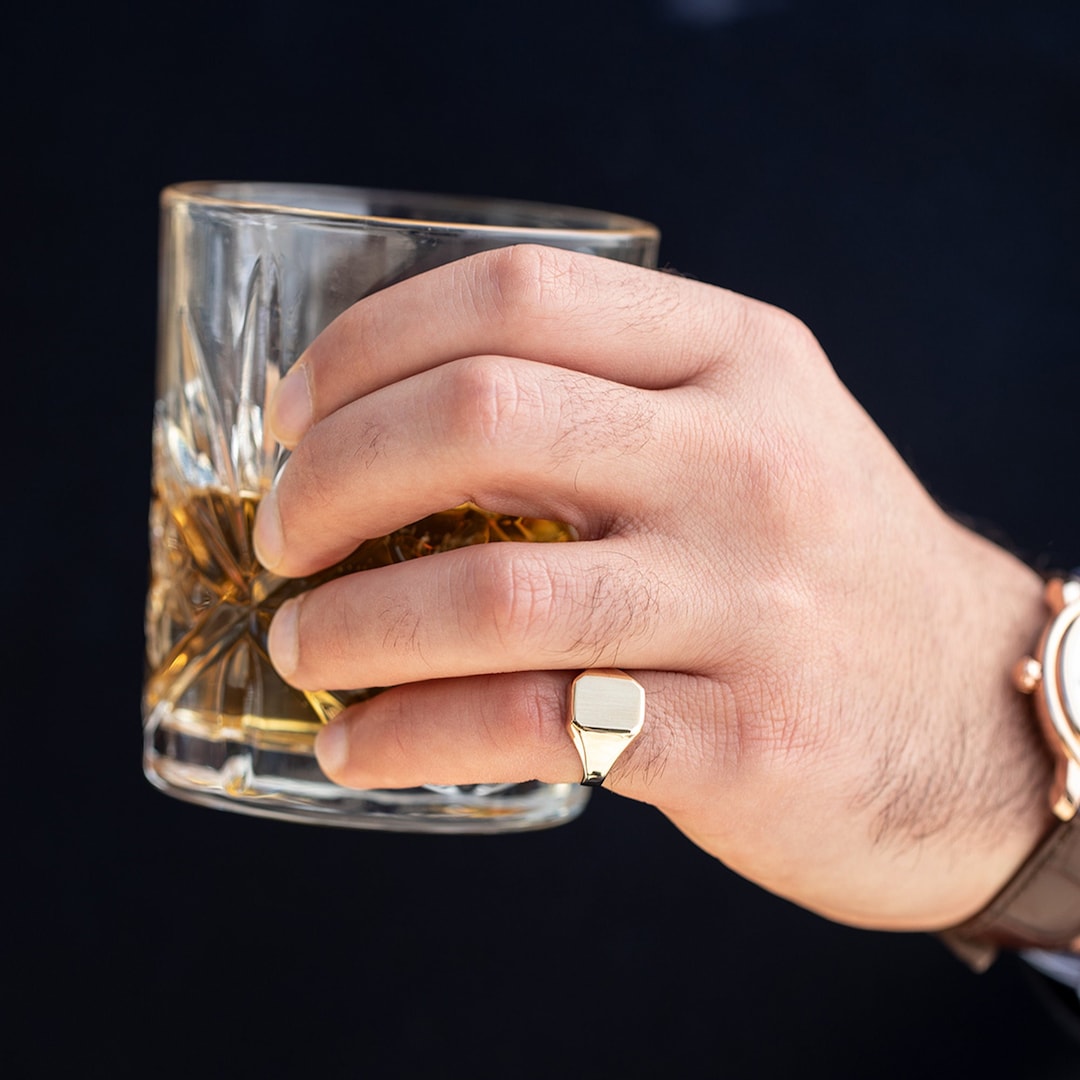 Engravable Signet Ring for Men, Pinky Finger Signet Ring, Engravable ...