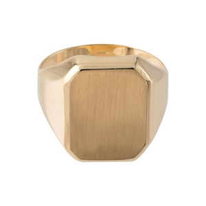 14k Gold Square Signet Ring for Men / Men's Personalized Gold Signet ...