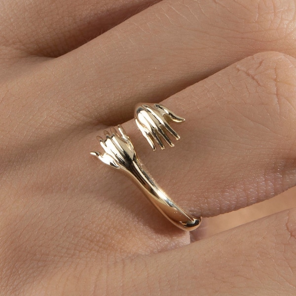 Solid Gold Hug Ring - Etsy