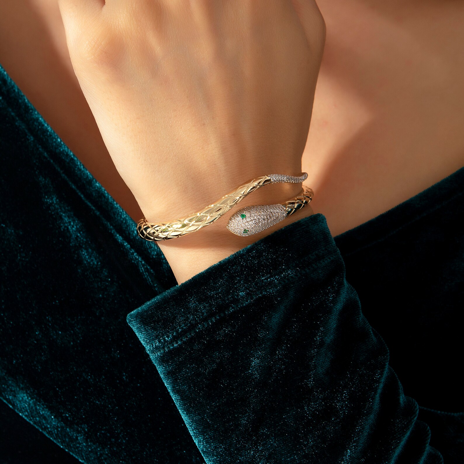 14k Gold Snake Bangle Bracelet, Vintage Snake Bracelet, Animal Lover ...