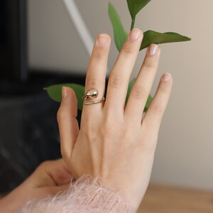 14K Solid Gold Drop Model Ring, Gold Drop Dupe Rings, Teardrop Ring ...