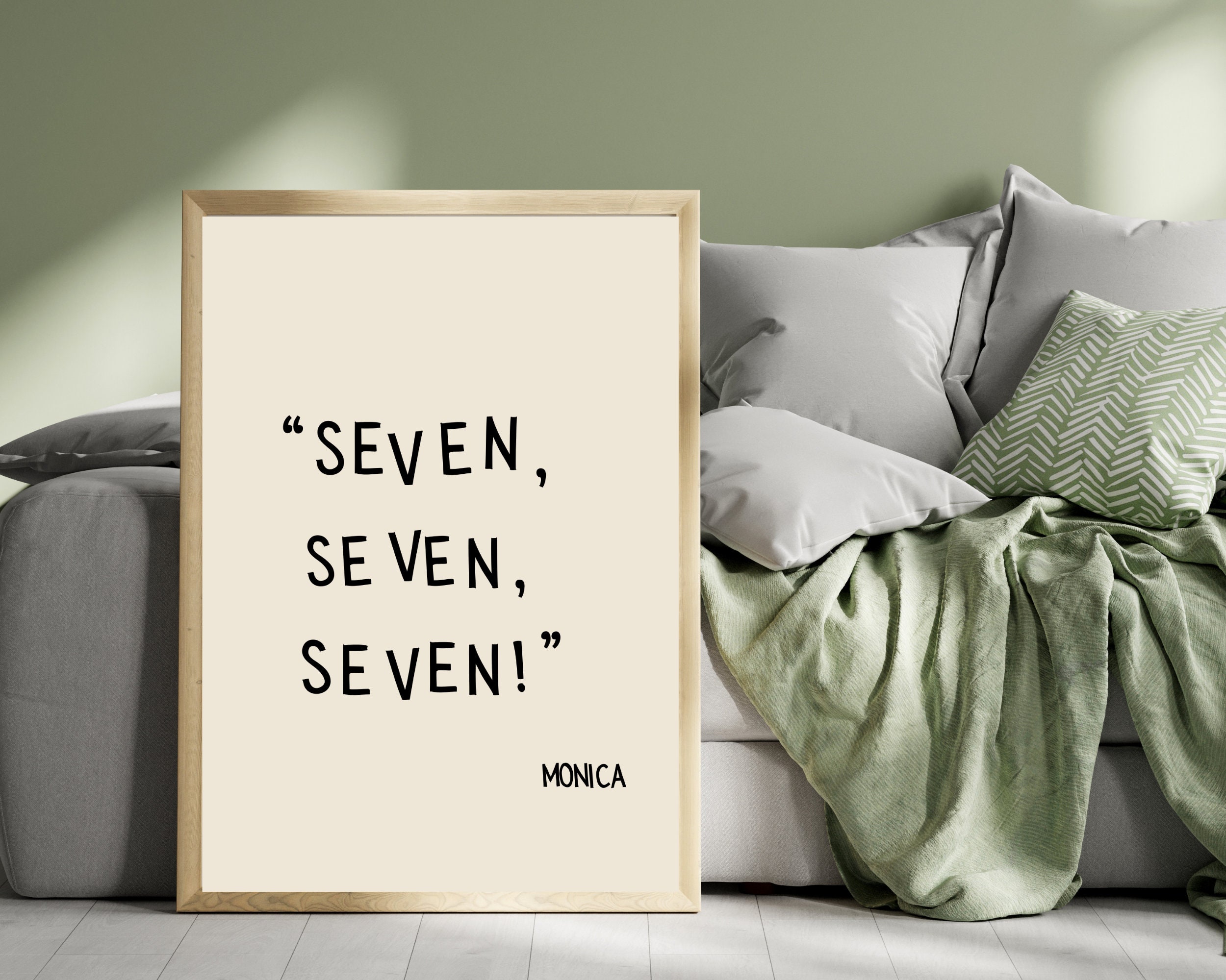 Friends TV Show Poster: Monica Geller 'seven' Quote (digital Download ...