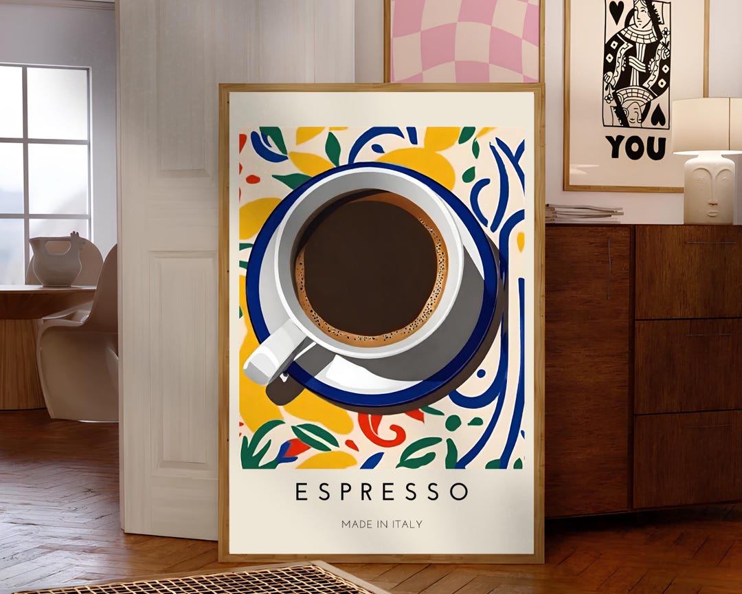 Coffee Print, Retro Drink Poster, Modern Kitchen Decor, Retro Poster ...