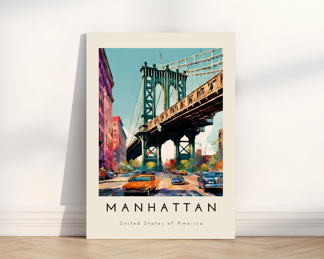 Manhattan Poster | Vintage Travel Poster | Chicago Poster | City Poster ...