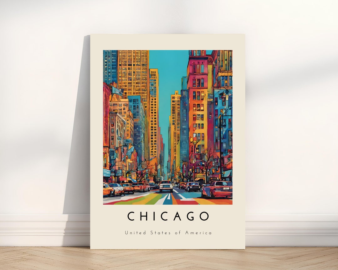 Chicago Illinois | Vintage Travel Poster | Chicago Poster | City Poster ...