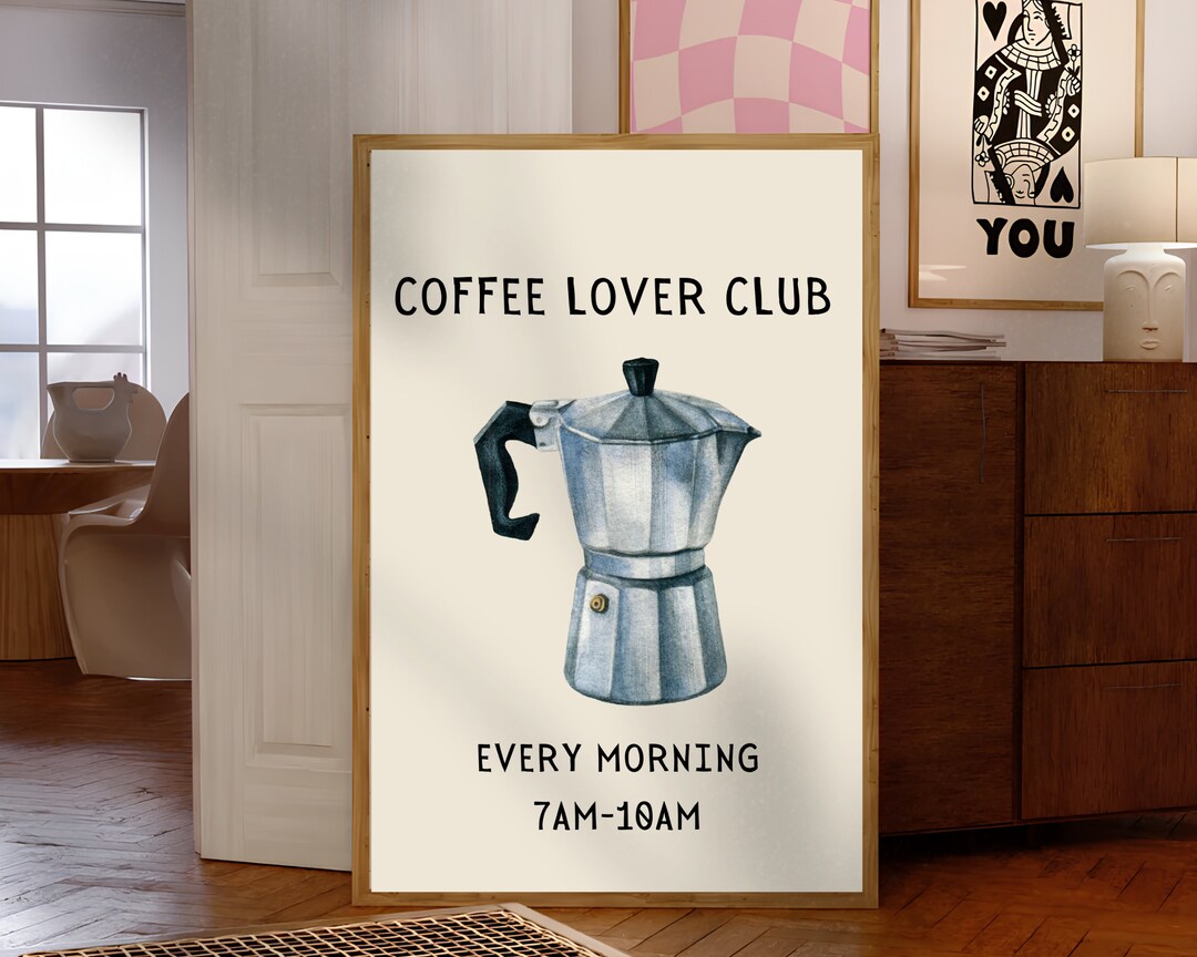 Coffee Print, Retro Drink Poster, Modern Kitchen Decor, Retro Poster ...