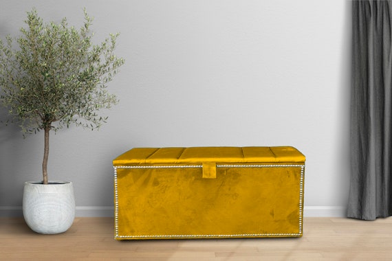 Mustard ottoman storage box store