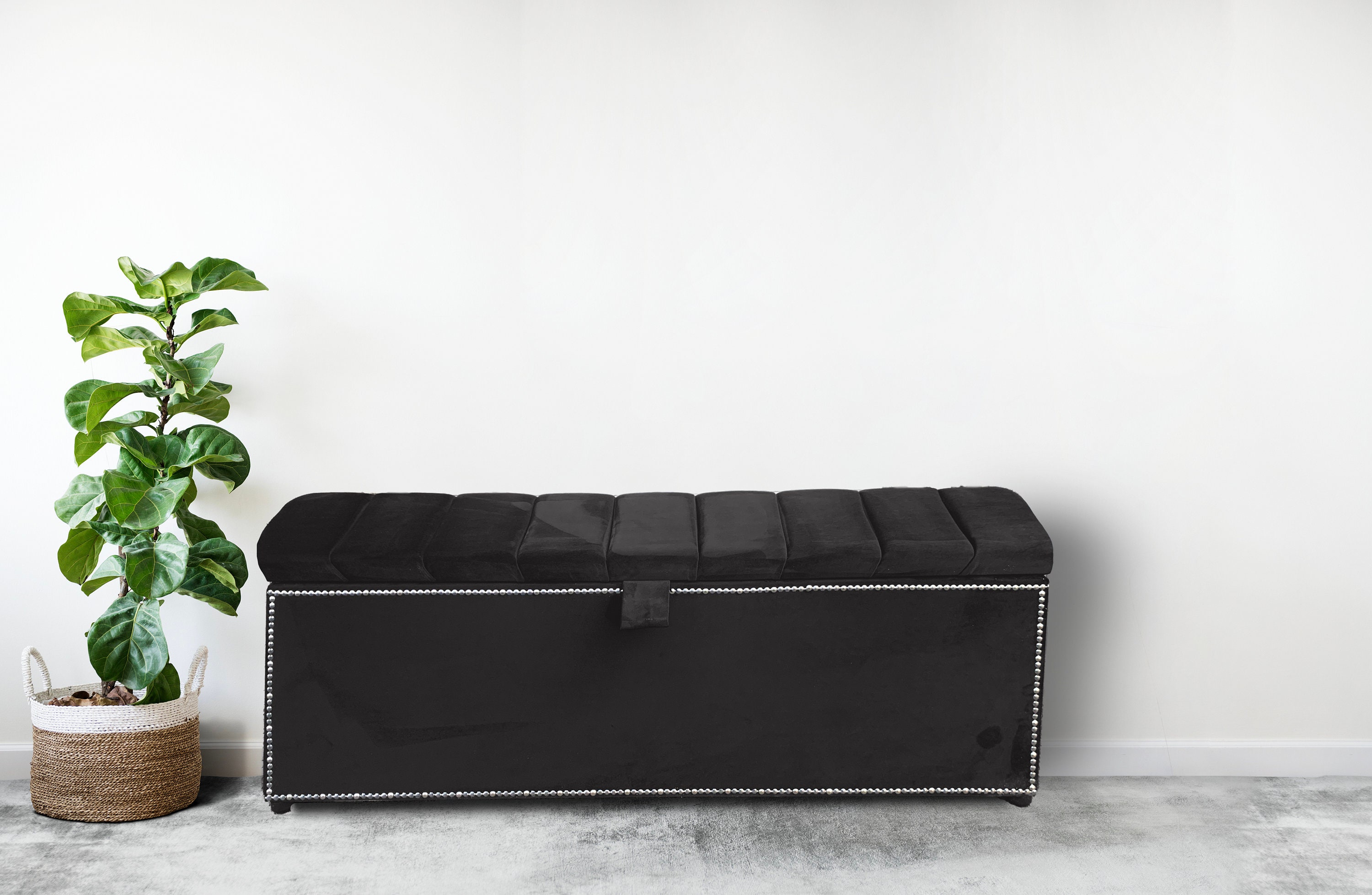 Black velvet storage box store