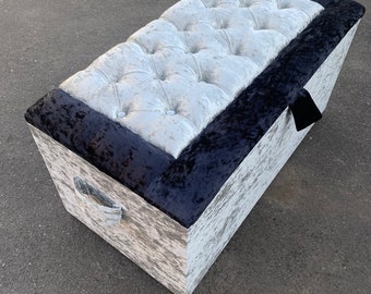 Luxury Chesterfield Ottoman Box Storage Box Footstool Bench - Etsy UK