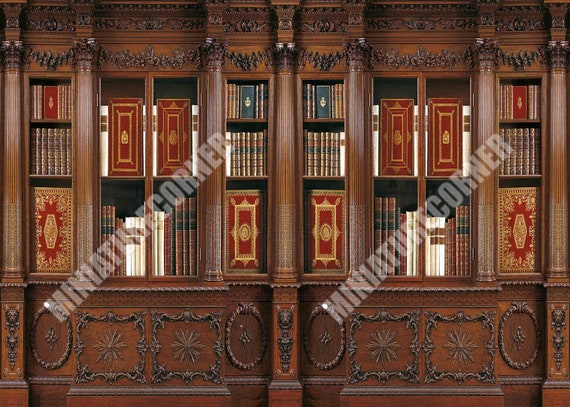 Printable Dolls House Library Wallpaper 1/12th Scale Digital - Etsy