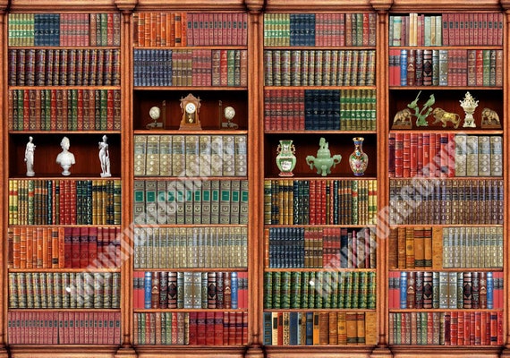 Printable Dolls House Library Wallpaper 1/12th Scale Digital - Etsy