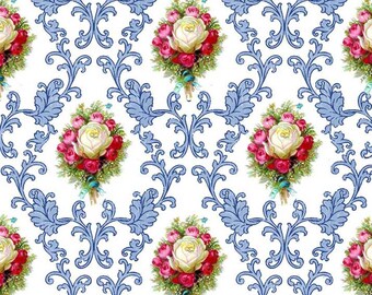 Printable Dolls House Wallpaper 1/12th Scale Vintage Beige Floral D242 ...