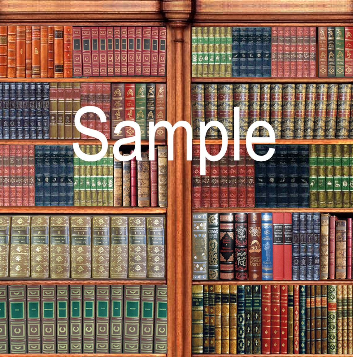 Printable Dolls House Library Wallpaper 1/12th Scale Digital - Etsy