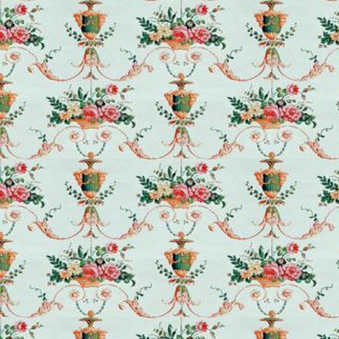 Printable Dolls House Wallpaper 1/12th Scale Vintage Urns Blue - Etsy