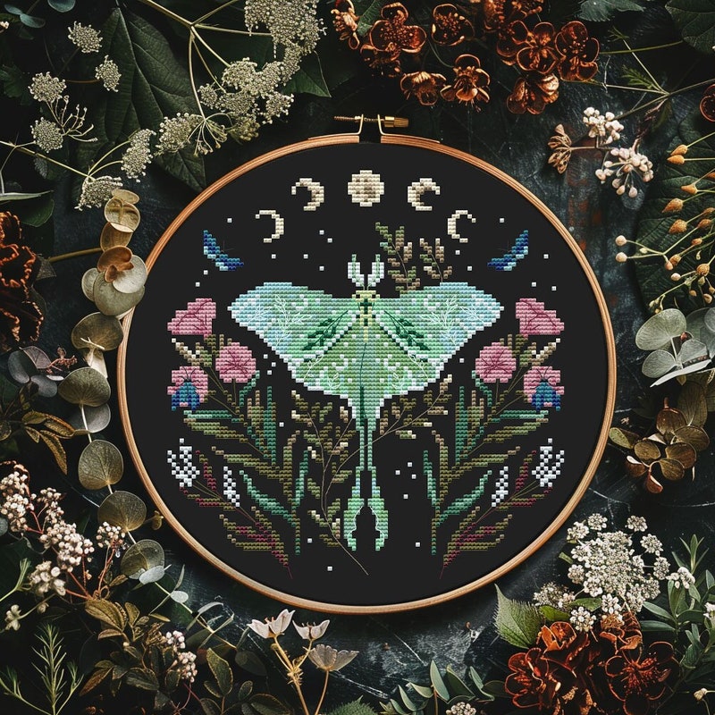 Luna Moth Needlepoint - Etsy