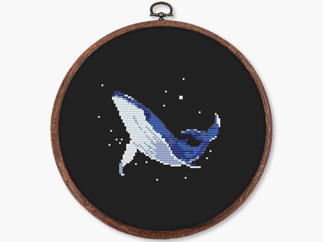 Mini Whale Cross Stitch Pattern PDF - Whale Embroidery Small Ocean Sea ...