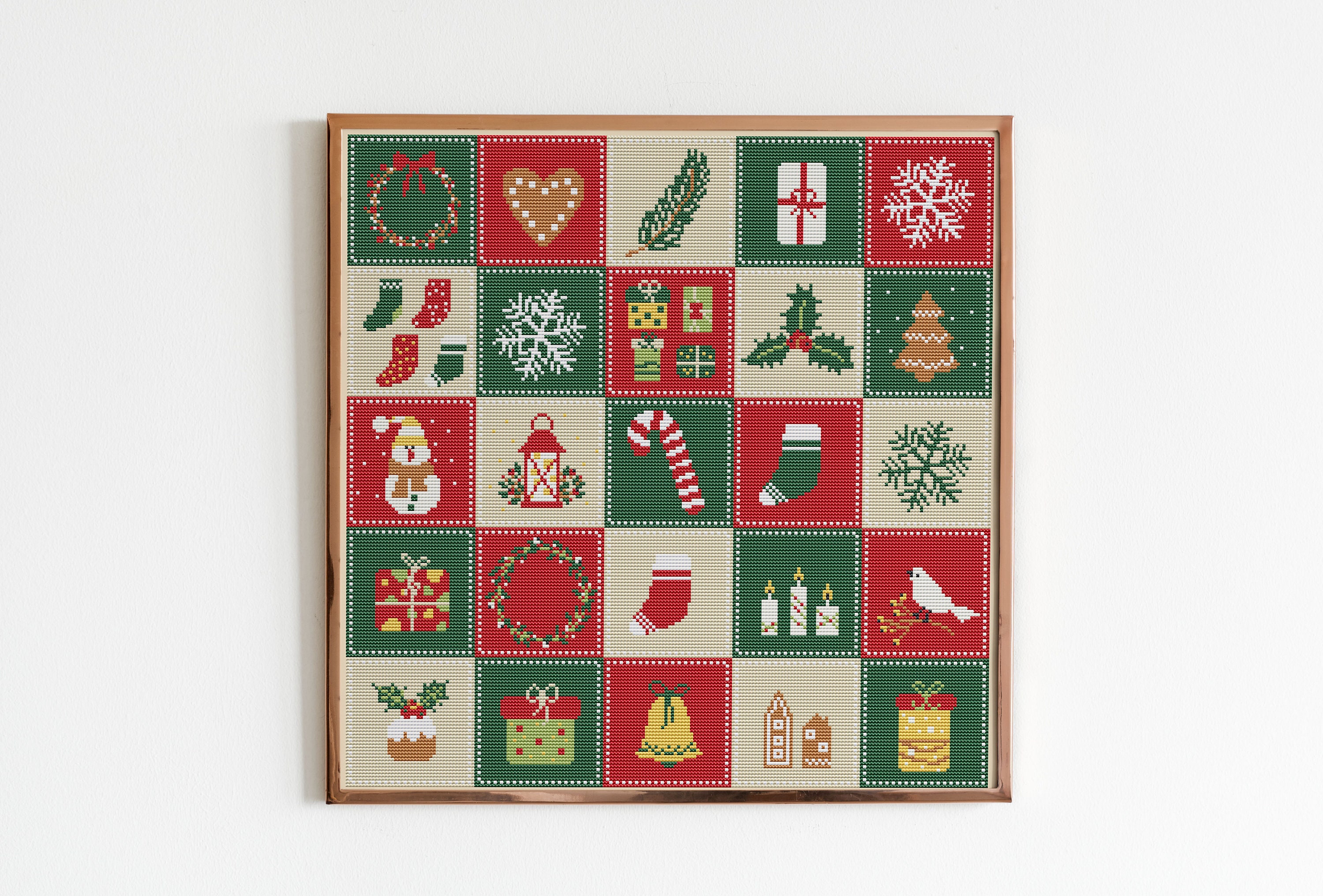 Advent Calendar Cross Stitch Pattern PDF - Sampler Merry Christmas ...