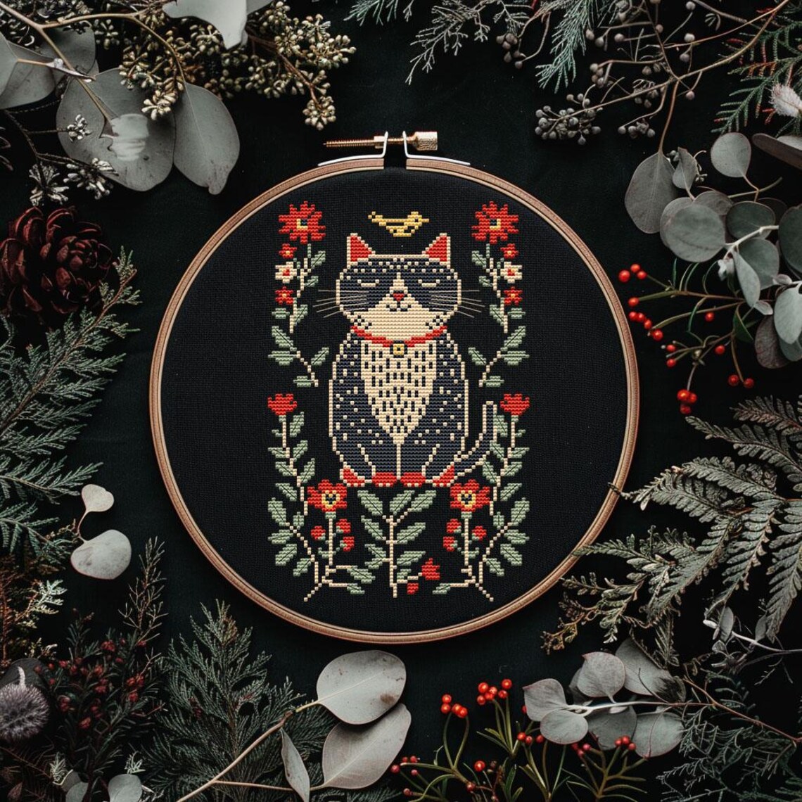 Witchy Cat Cross Stitch Pattern PDF - Digital Download CS50 - Etsy