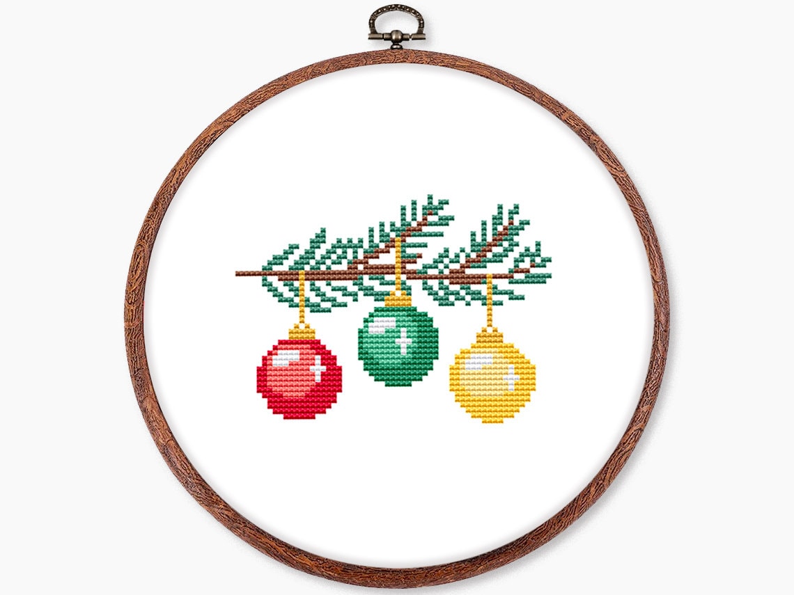 Small Christmas Ornaments Cross Stitch Pattern PDF Retro - Etsy