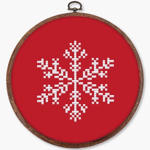 Snowflake Cross Stitch Pattern PDF - Modern Easy Winter Ornament ...