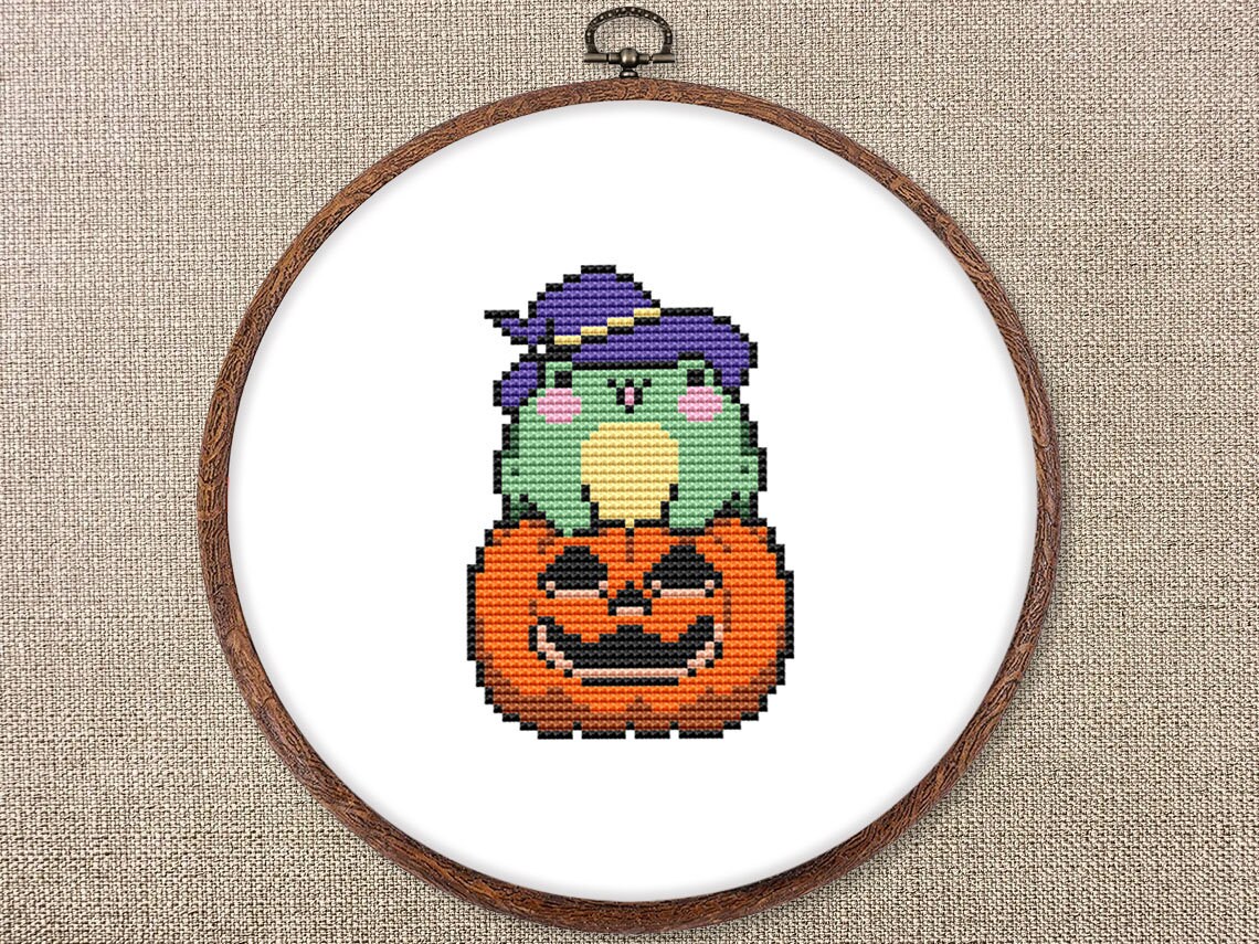 Cute Halloween Toad Cross Stitch Pattern PDF - Autumn Funny Pumpkin ...