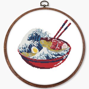 Ramen Cross Stitch Pattern PDF - Digital Download – the Great wave off ...
