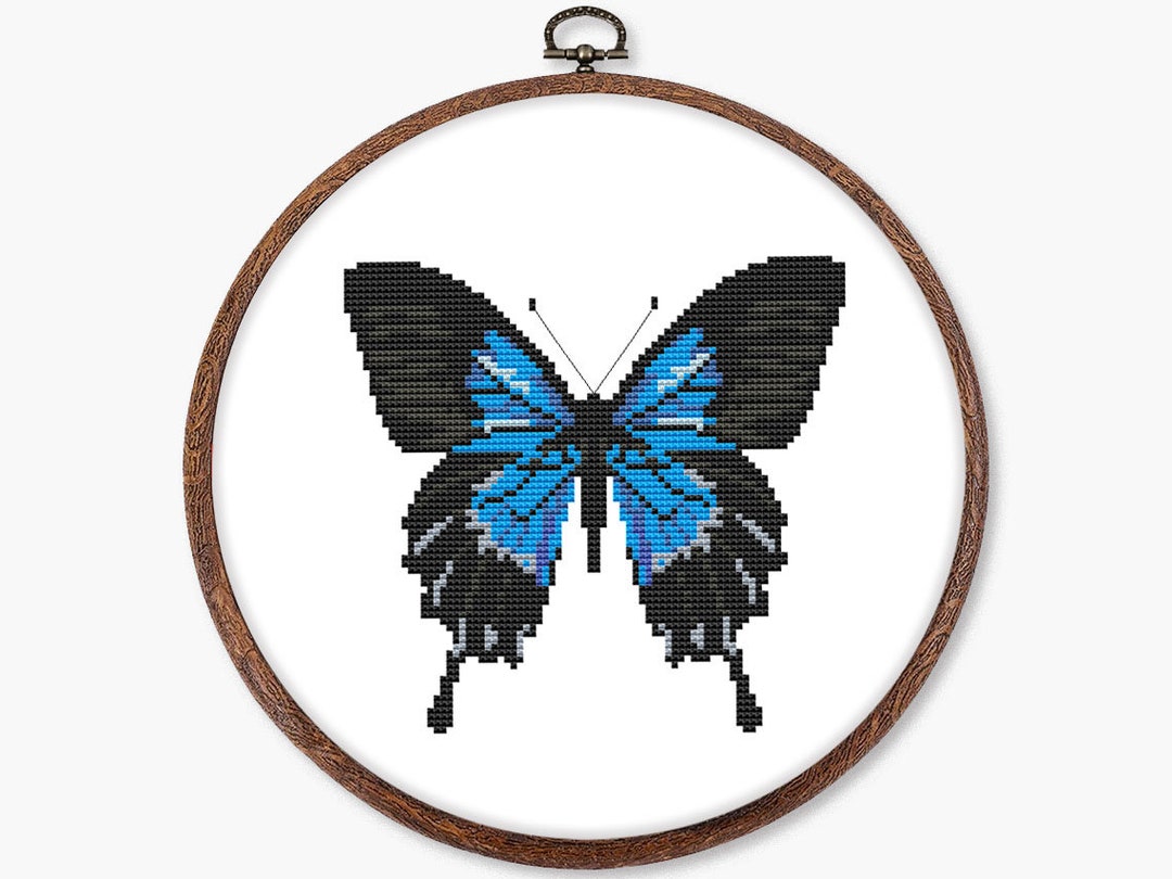 Blue Morpho Butterfly Cross Stitch Pattern PDF - Insect Cottagecore ...