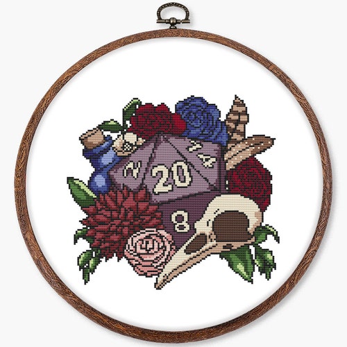 Dragon Dice Cross Stitch Pattern PDF Digital Download Dnd - Etsy