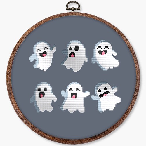 Halloween Ghost Cross Stitch Pattern PDF Halloween Sampler - Etsy
