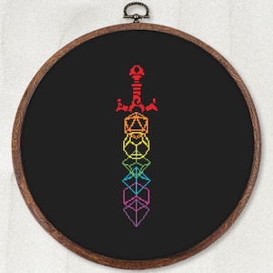 Dice Sword Cross Stitch Pattern PDF - Digital Download – D20 Dnd Game ...