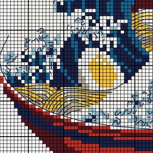 Ramen Cross Stitch Pattern PDF - Digital Download – the Great wave off ...