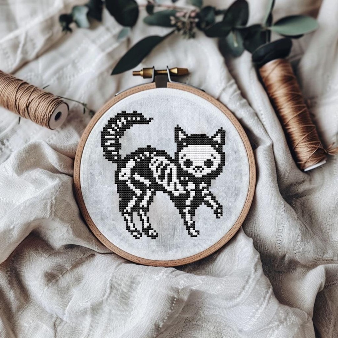Skeleton Cross Stitch Pattern PDF - Digital Download – Easy Halloween ...