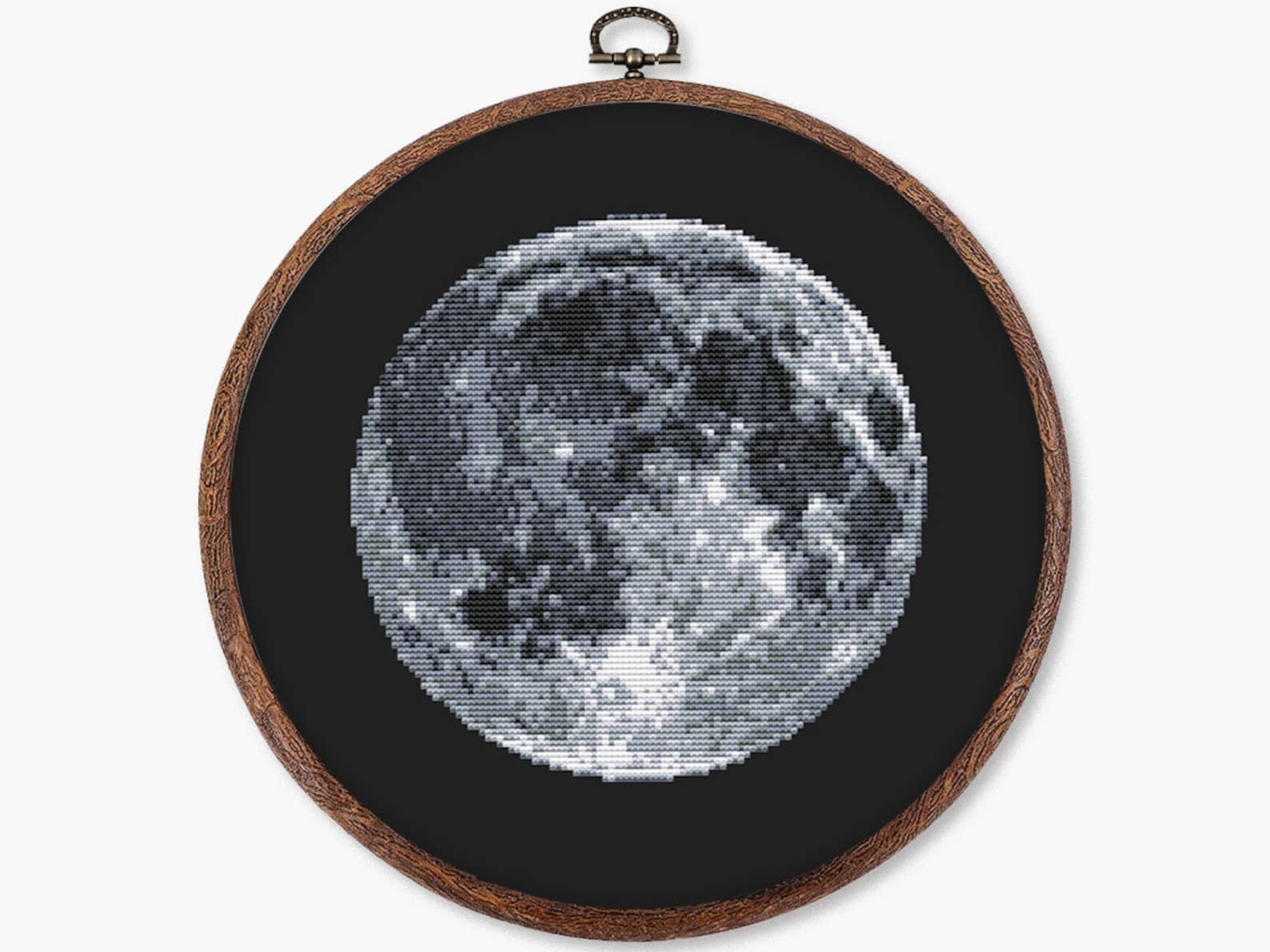 Moon Cross Stitch Pattern PDF - Modern Space Embroidery Planet Full ...