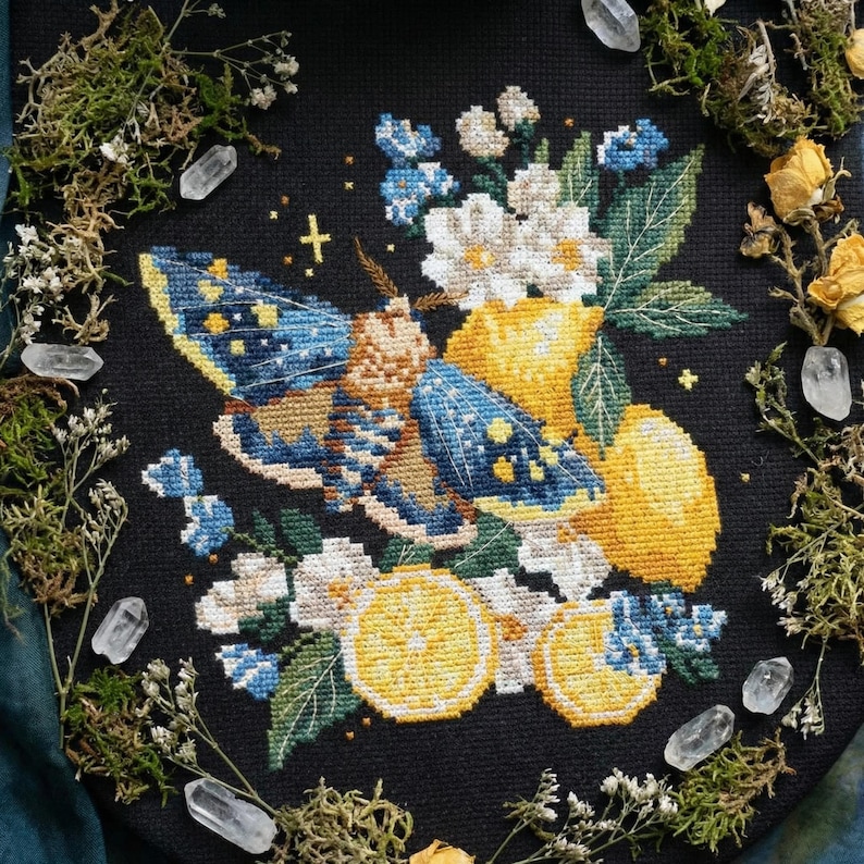 Witchy Summer Moth Cross Stitch Pattern PDF - Digital Download CS64 - Etsy