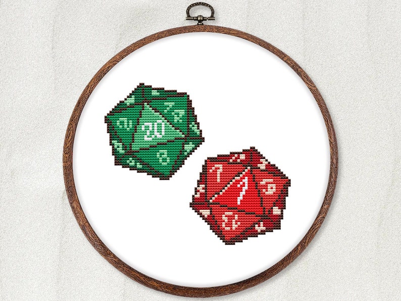 Mini Dnd Dice Cross Stitch Pattern PDF Fantasy Critical Role - Etsy