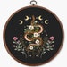 Gothic Snake Cross Stitch Pattern PDF - Flowers Crescent Moon Witchy ...