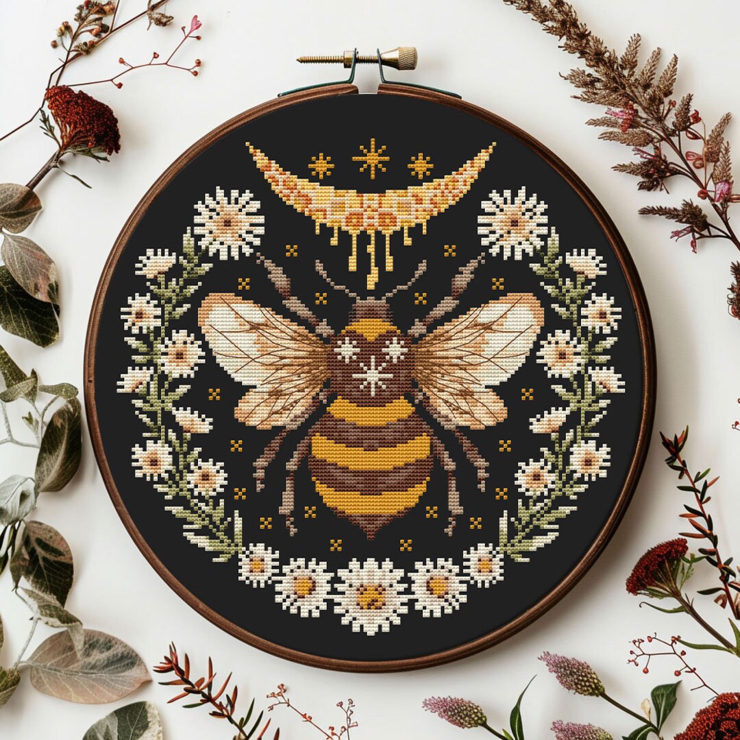 Bee Cross Stitch Pattern PDF - Digital Download - Insect Honey Bee ...