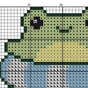 Tiny Frog Cross Stitch Pattern PDF - Kawaii Cute Baby Animal Funny ...