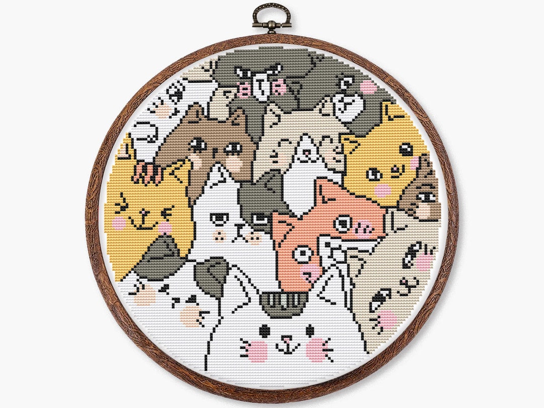 Cat Cross Stitch Pattern PDF - Digital Download – Animal Funny Cute ...