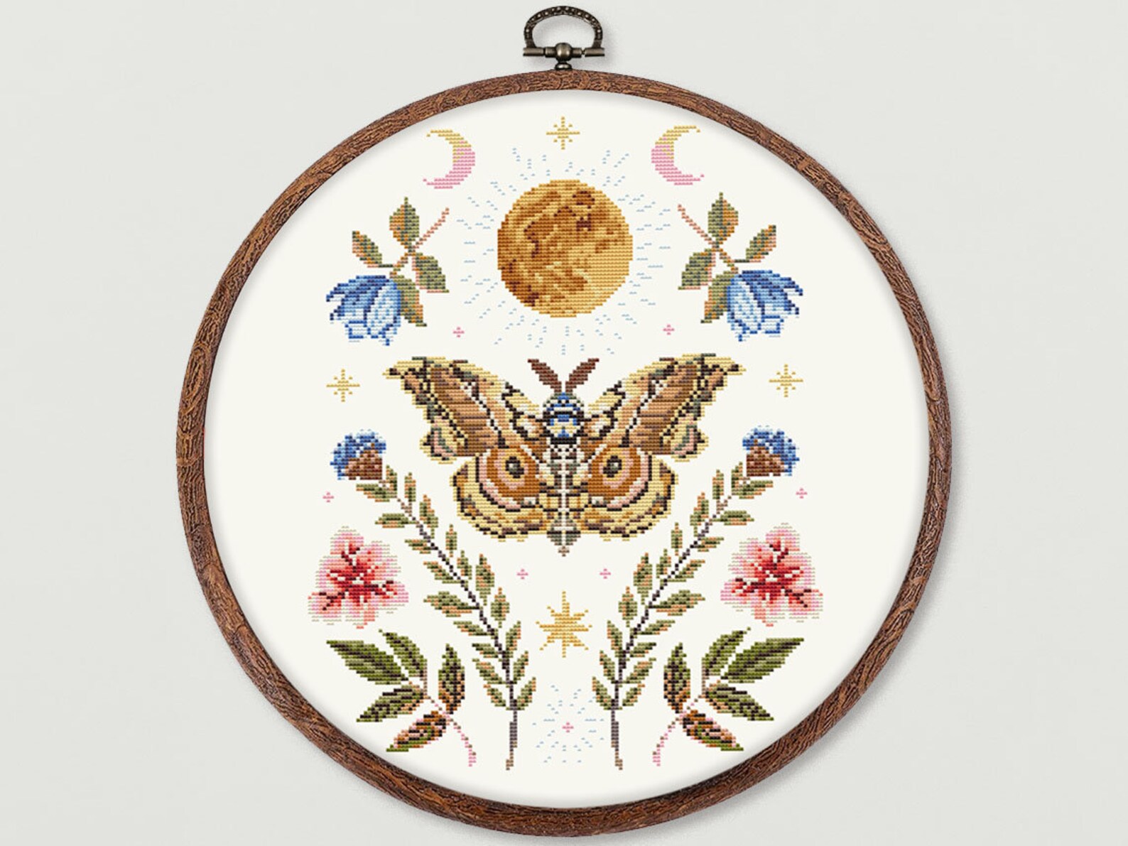 Moth Cross Stitch Pattern PDF Digital Download Insect - Etsy