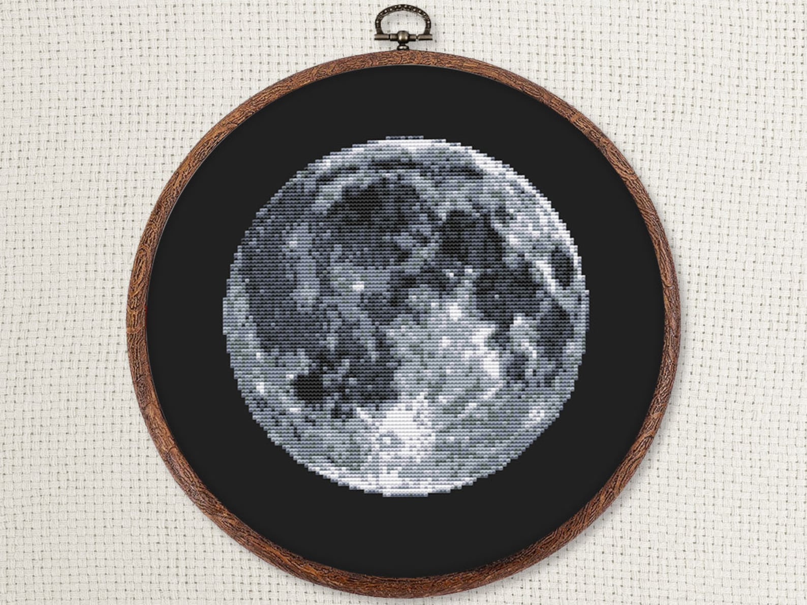 Moon Cross Stitch Pattern PDF Modern Space Embroidery Planet - Etsy