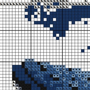 Whale Decor Cross Stitch Pattern PDF - Sea Ocean Modern Embroidery ...