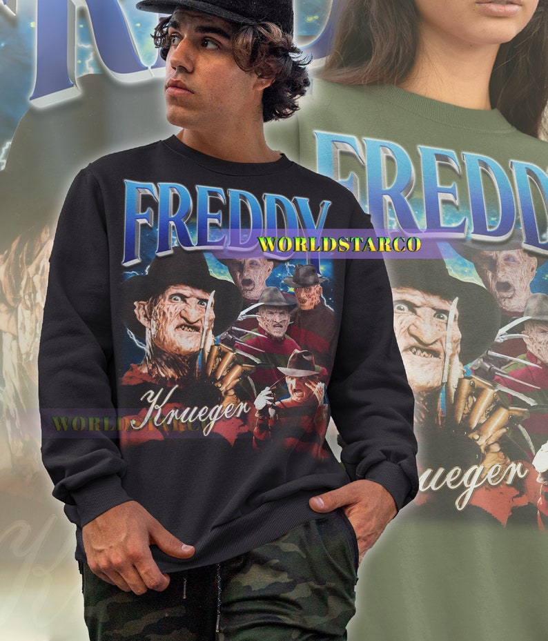 FREDDY KRUEGER Vintage Sweatshirt, Freddy Krueger Homage Sweater ...