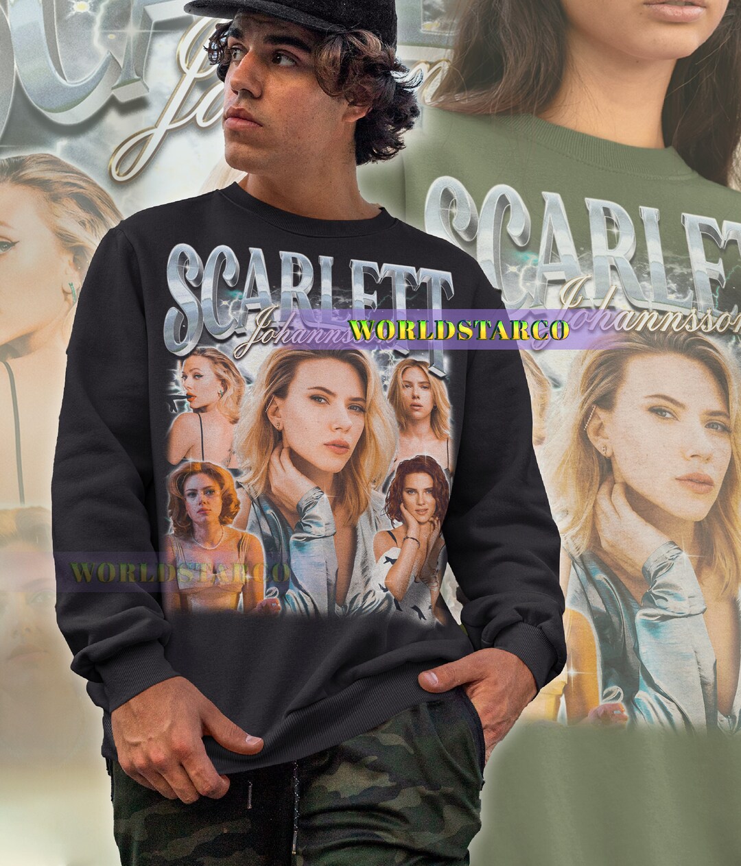 SCARLETT JOHANSSON Vintage Sweatshirt, Scarlett Johansson Homage ...