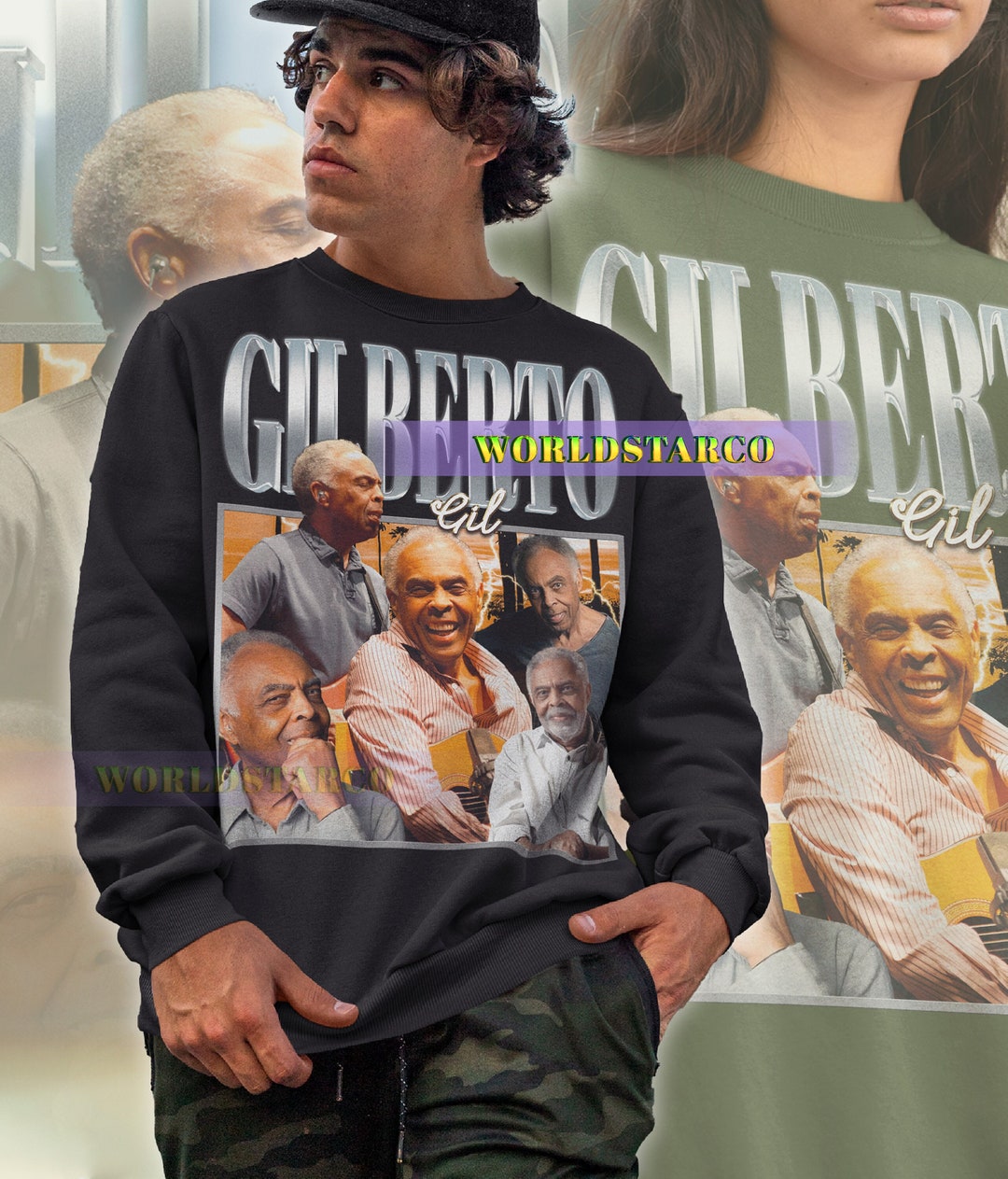GILBERTO GIL Vintage Sweatshirt, Gilberto Gil Homage Sweater, Gilberto ...
