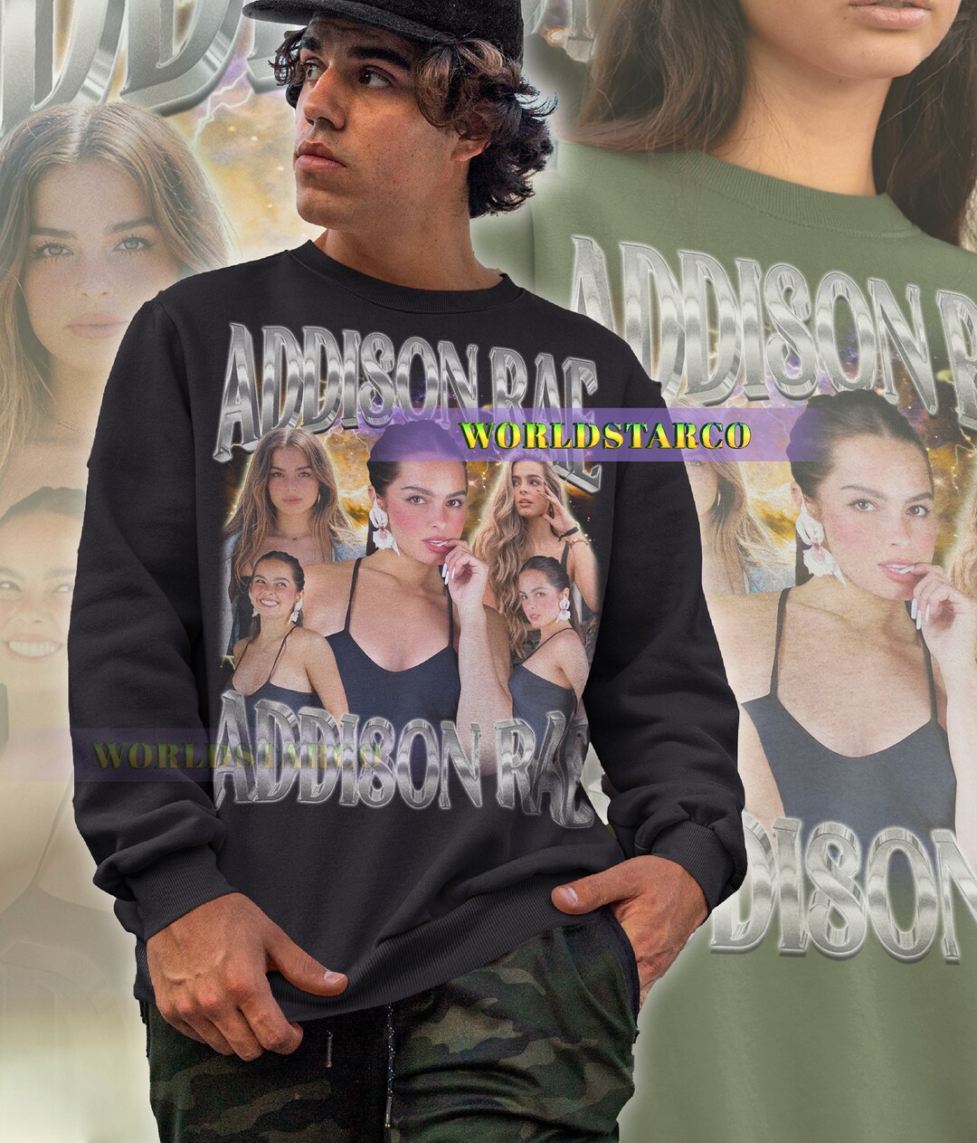 ADDISON RAE Vintage Sweatshirt, Addison Rae Rap Sweater, Addison Rae ...