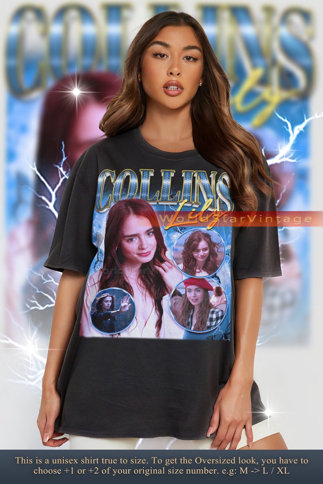 LILY COLLINS Vintage Shirt, Lily Collins Homage Tshirt, Lily Collins ...