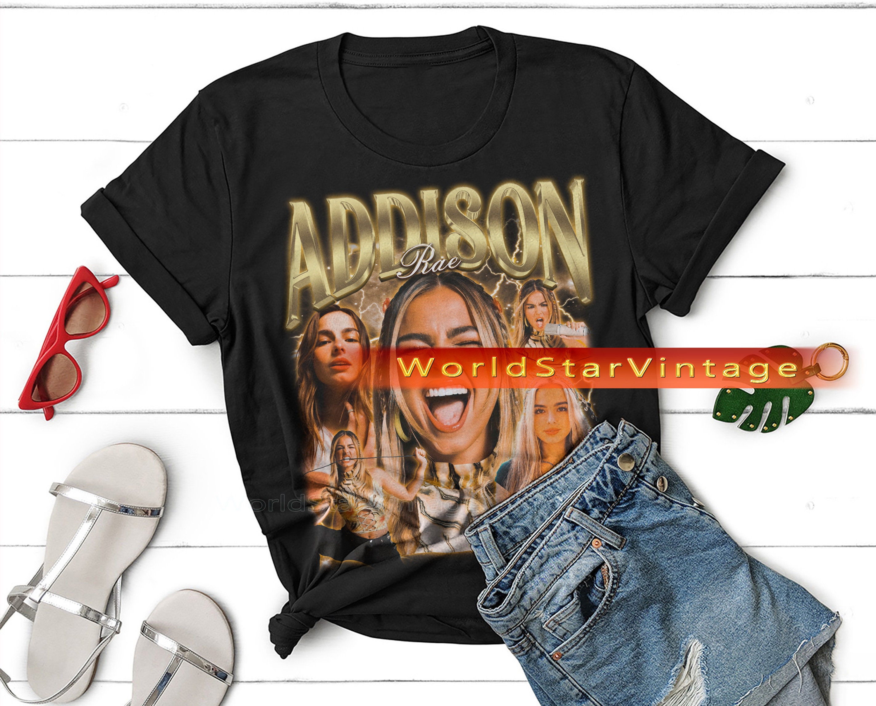 ADDISON RAE Vintage Shirt, Addison Rae Rap 90s Hip-hop Style Shirt ...