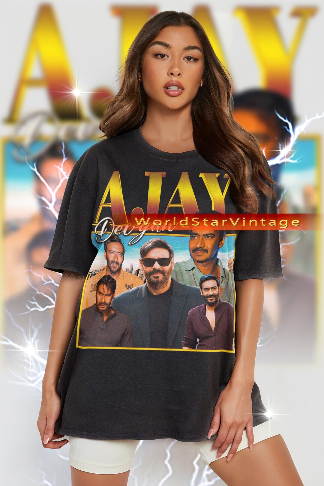 AJAY DEVGN Vintage Shirt, Ajay Devgn Homage Tshirt, Ajay Devgn Fan Tees ...